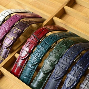 Handmade Brown Genuine Alligator Leather Mens Luxury Watch Strap ...