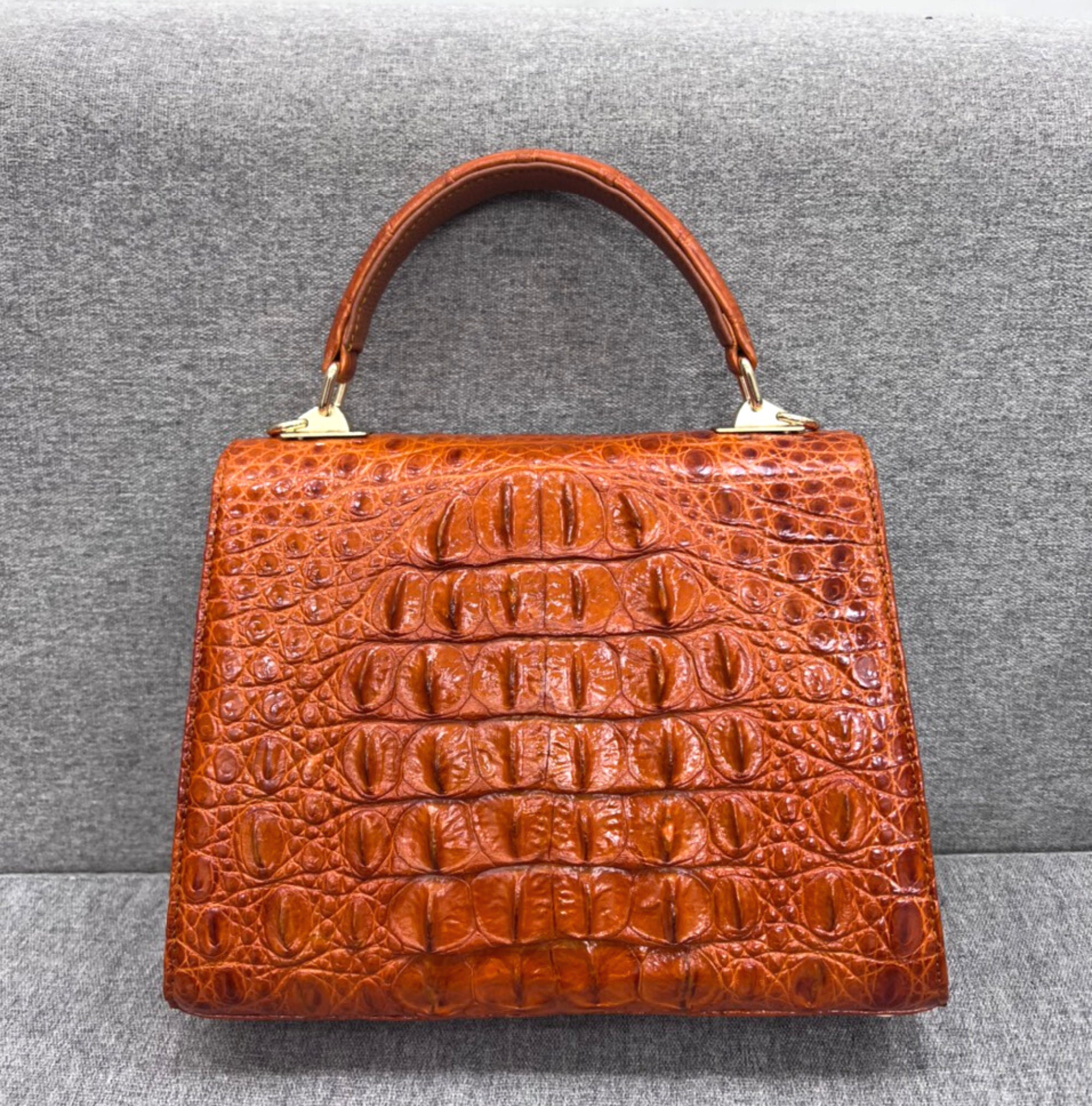 Orange Alligator Geniune Leather Women Purse - Designer Bag - Handmade ...