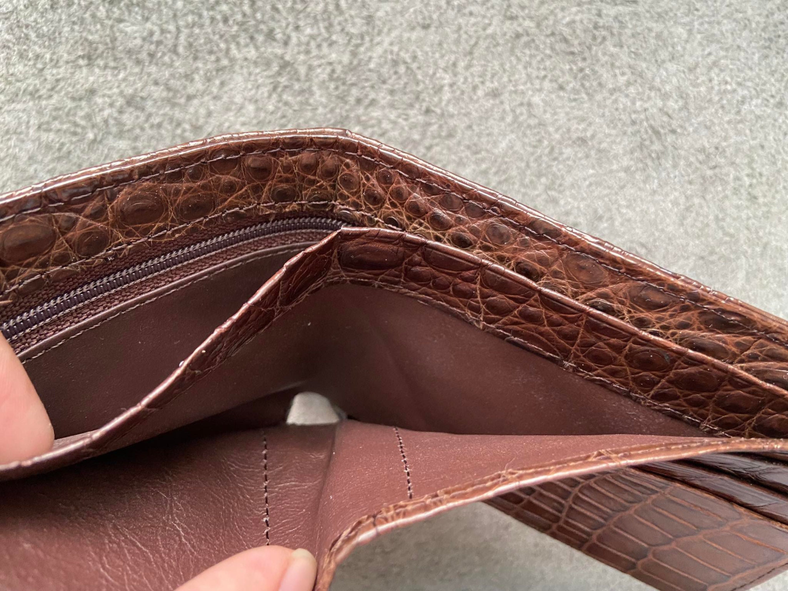 Brown Double Sides Alligator Leather Wallet Gift for Him - Etsy