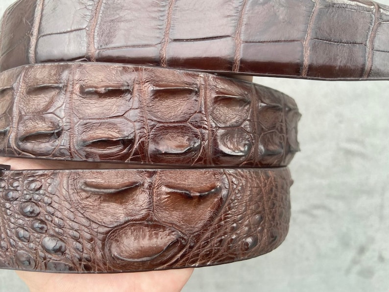 Brown Genuine Alligator Leather Skin Men's W 1.3 Inch/ Xmas Gifts Mens ...