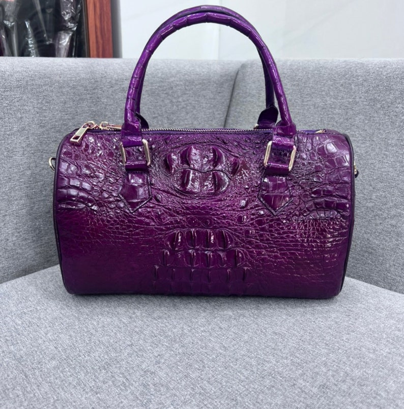 Purple Alligator Genuine Leather Skin Travel Bag-luxury Duffel - Etsy