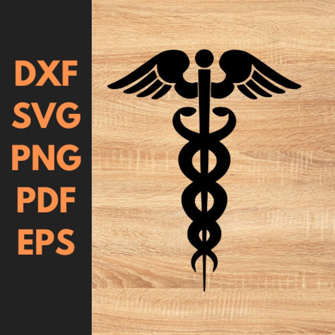 Serpent Staff Symbol Svg Cut File PNG - DXF - SVG - Downloadable ...