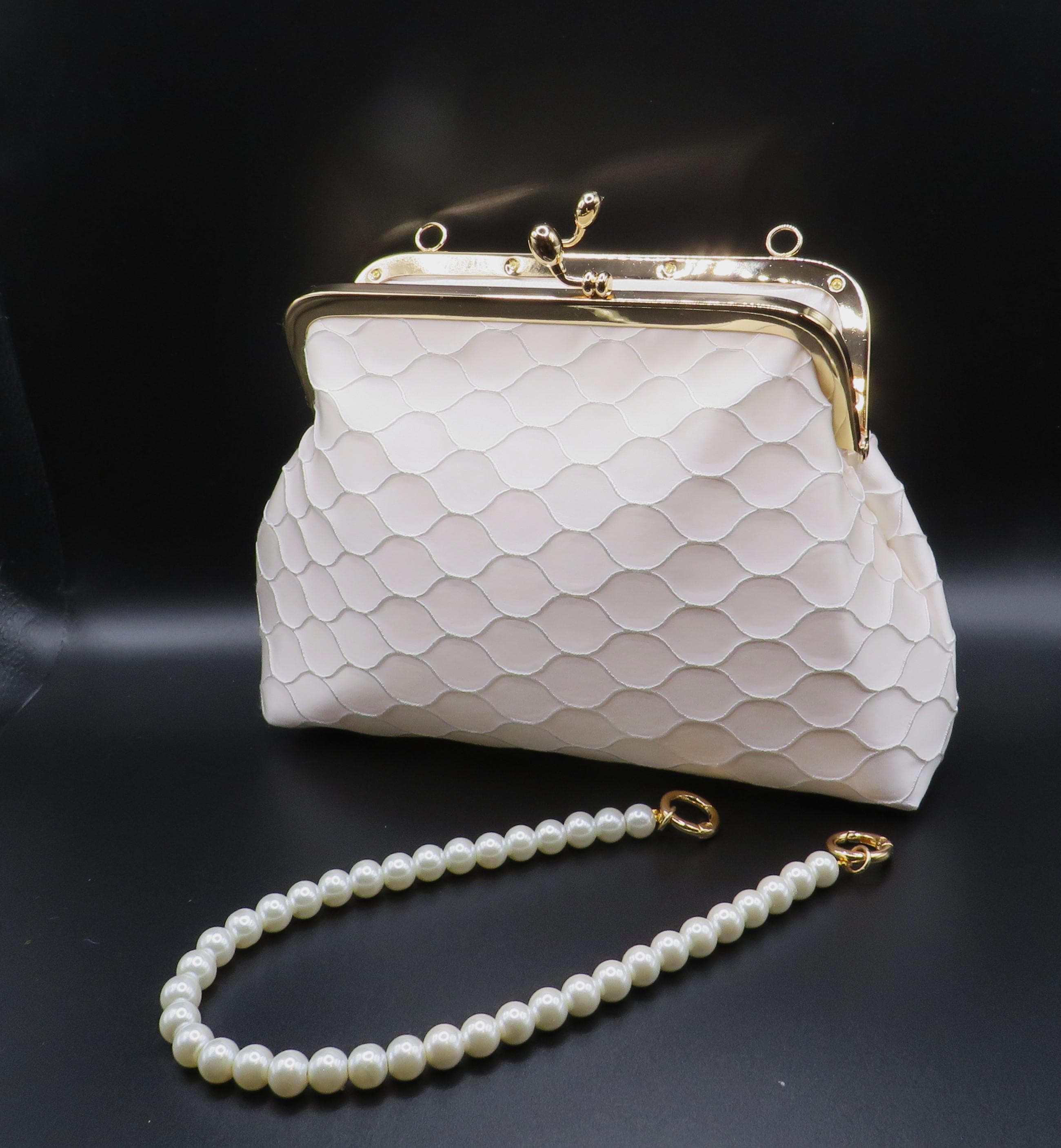 Ivory Bridal Clutch , Ivory/cream Satin Handbag, Evening Clutch ...