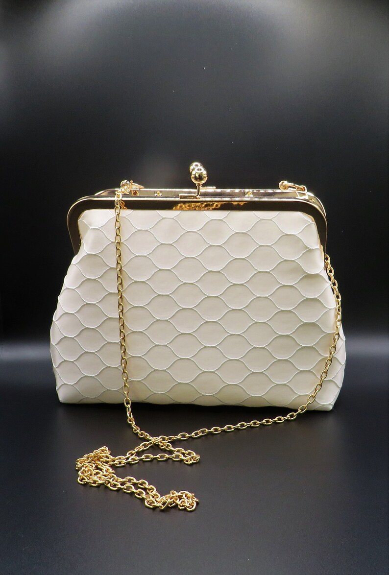 Ivory Bridal Clutch , Ivory/cream Satin Handbag, Evening Clutch ...