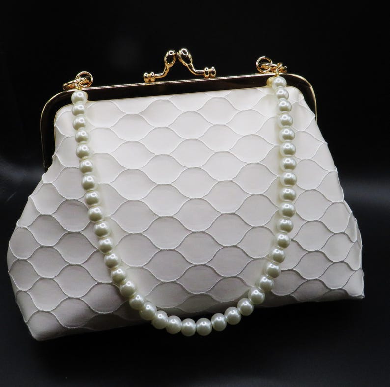 Ivory Bridal Clutch , Ivory/cream Satin Handbag, Evening Clutch ...