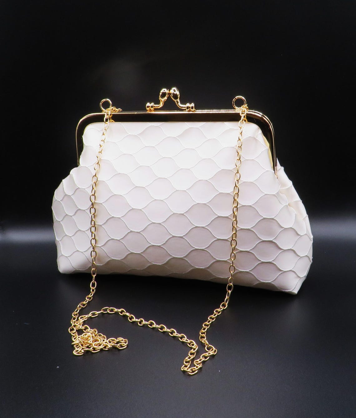 Ivory Bridal Clutch , Ivory/cream Satin Handbag, Evening Clutch ...