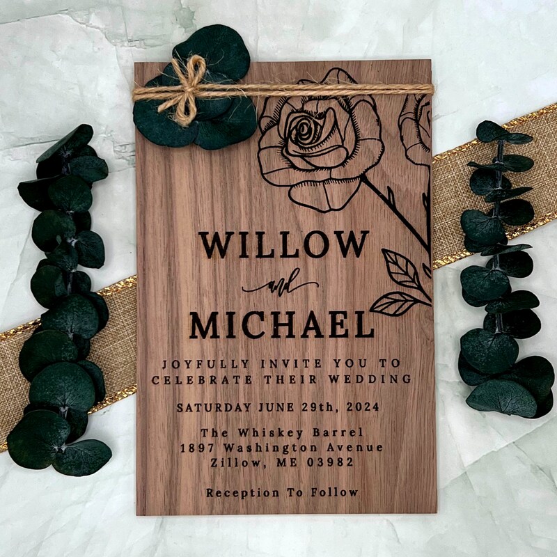 Wooden Invitations - Etsy