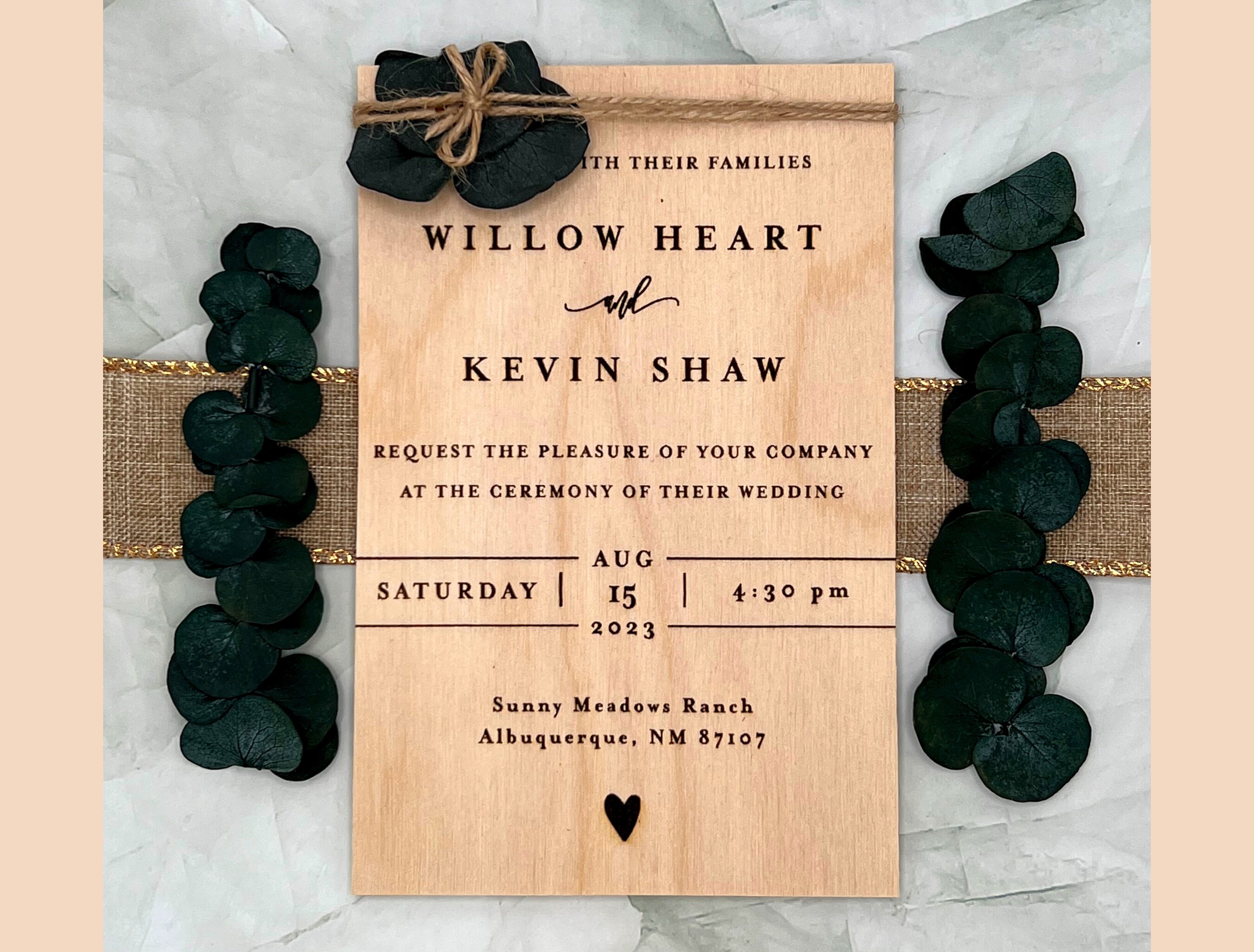 Wooden Wedding Invitation Maple / Eucalyptus Wooden Luxury Cards ...