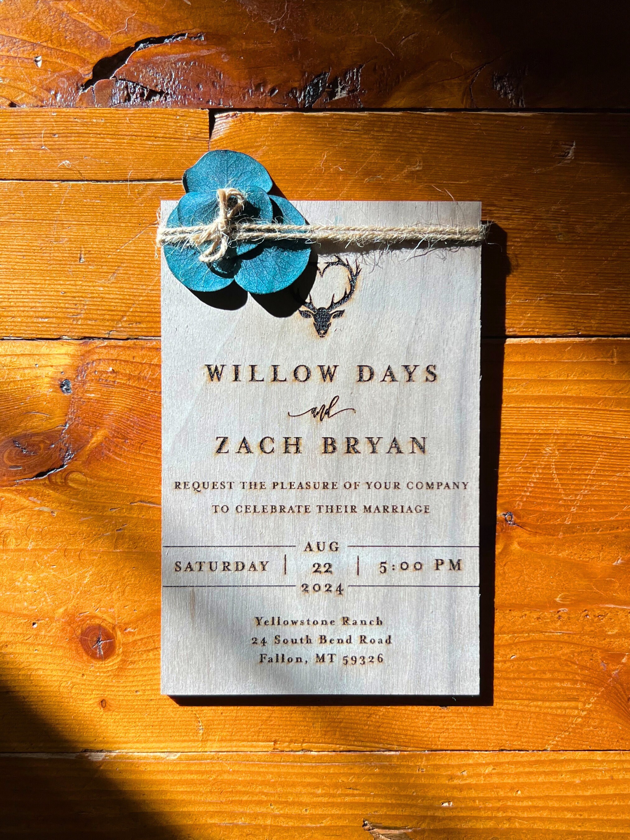 Rustic Wood Wedding Invitations Wooden Invites Eucalyptus I Rustic ...