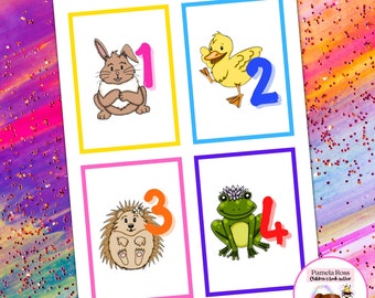 Number 1-10 Flashcards. Large Flashcards. 2 per A4 Sheet. for Use in ...