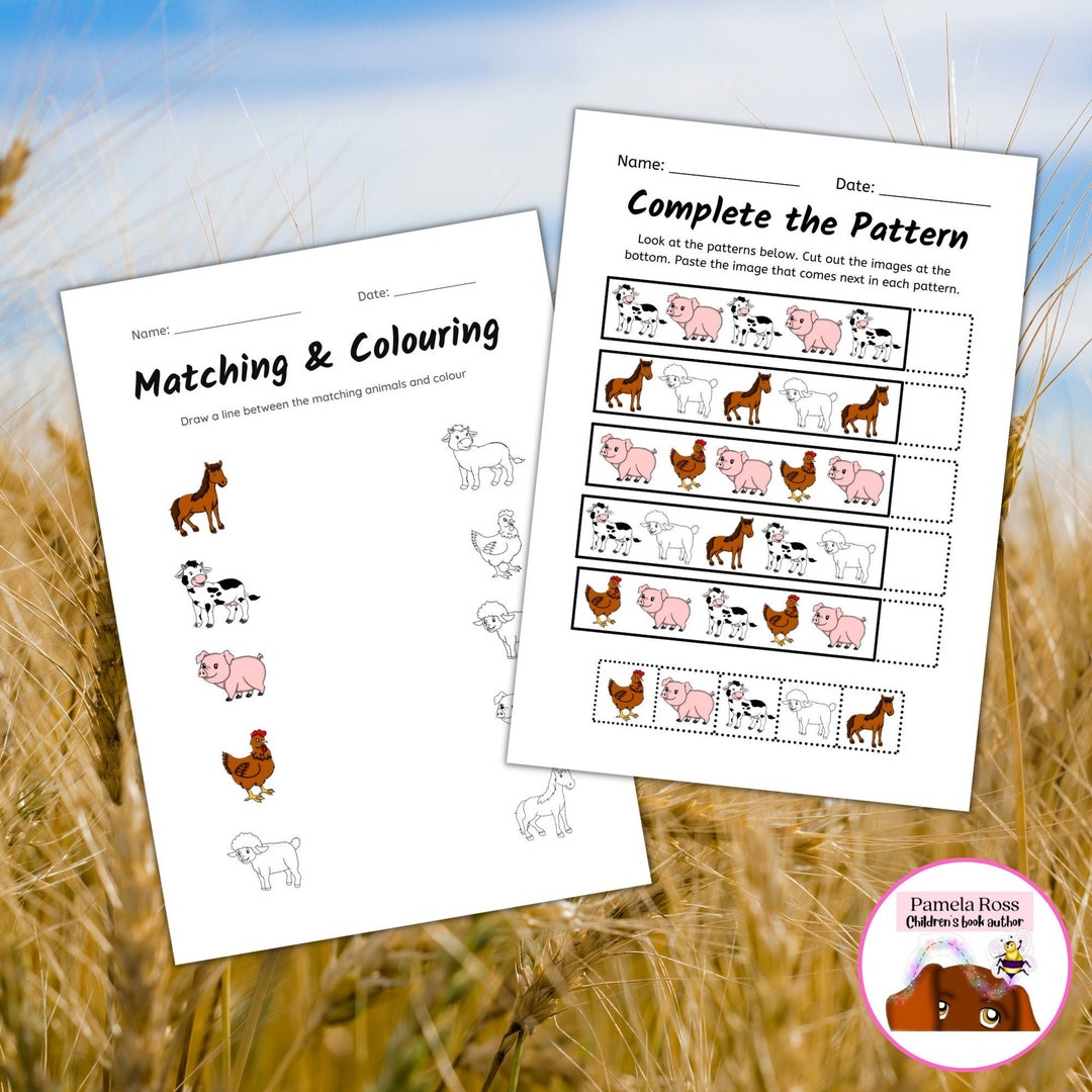Farmyard Friends Worksheets - Etsy