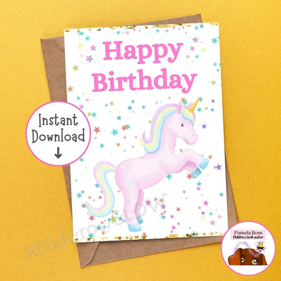 Birthday Card for Children Printable Happy Birthday - Etsy