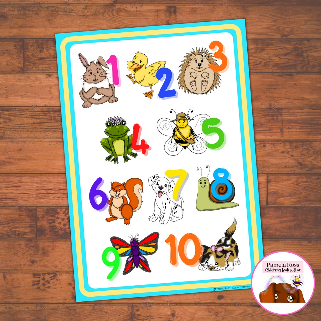 Cute Printable Animal Numbers Poster - Etsy