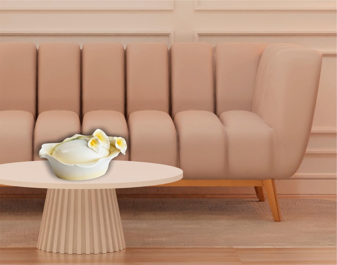 Franz Porcelain Calla Lily Lidded Box, Vintage White Beige Porcelain ...