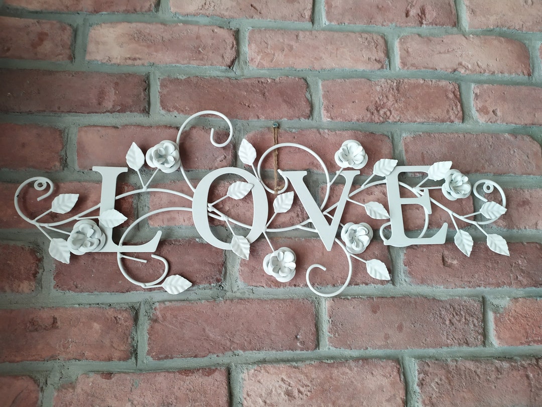 Metal Love Sign, Large Decorative Love Plaque, Love Garden Sign, Love ...