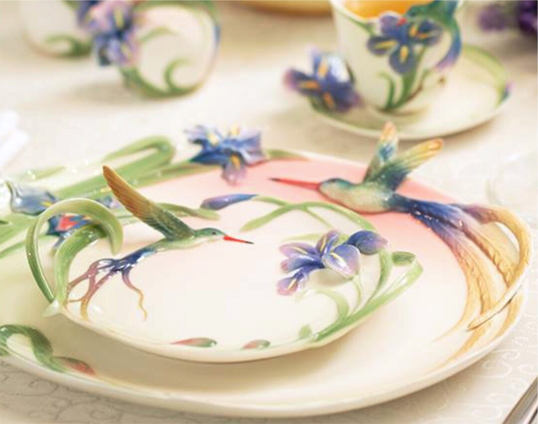 Franz Porcelain Long Tail Hummingbird Ornamental Tray, Anniversary Gift ...