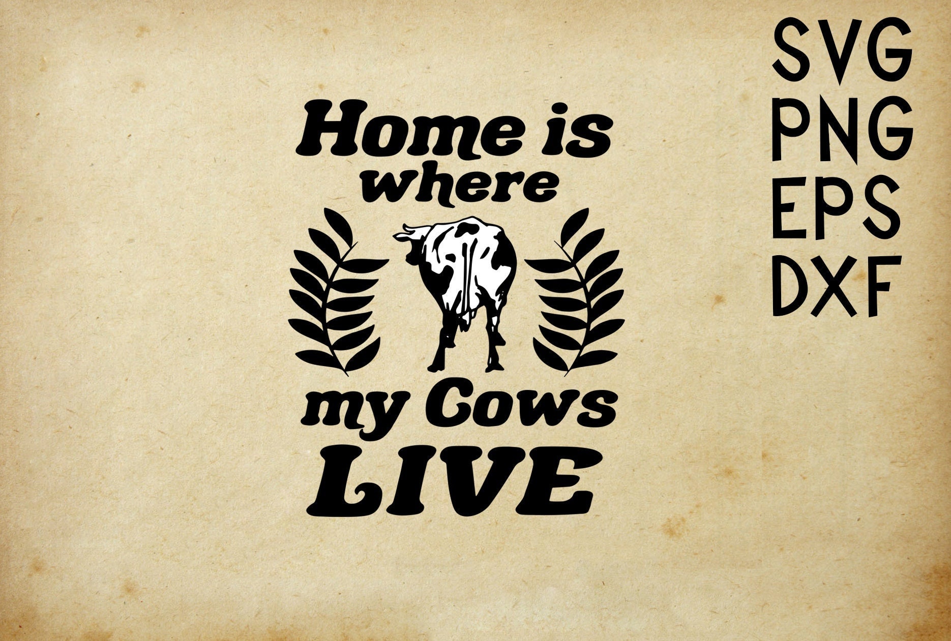 Farm Cow Sign Svg Home is Where My Cows Live Svg Cow Shirt - Etsy
