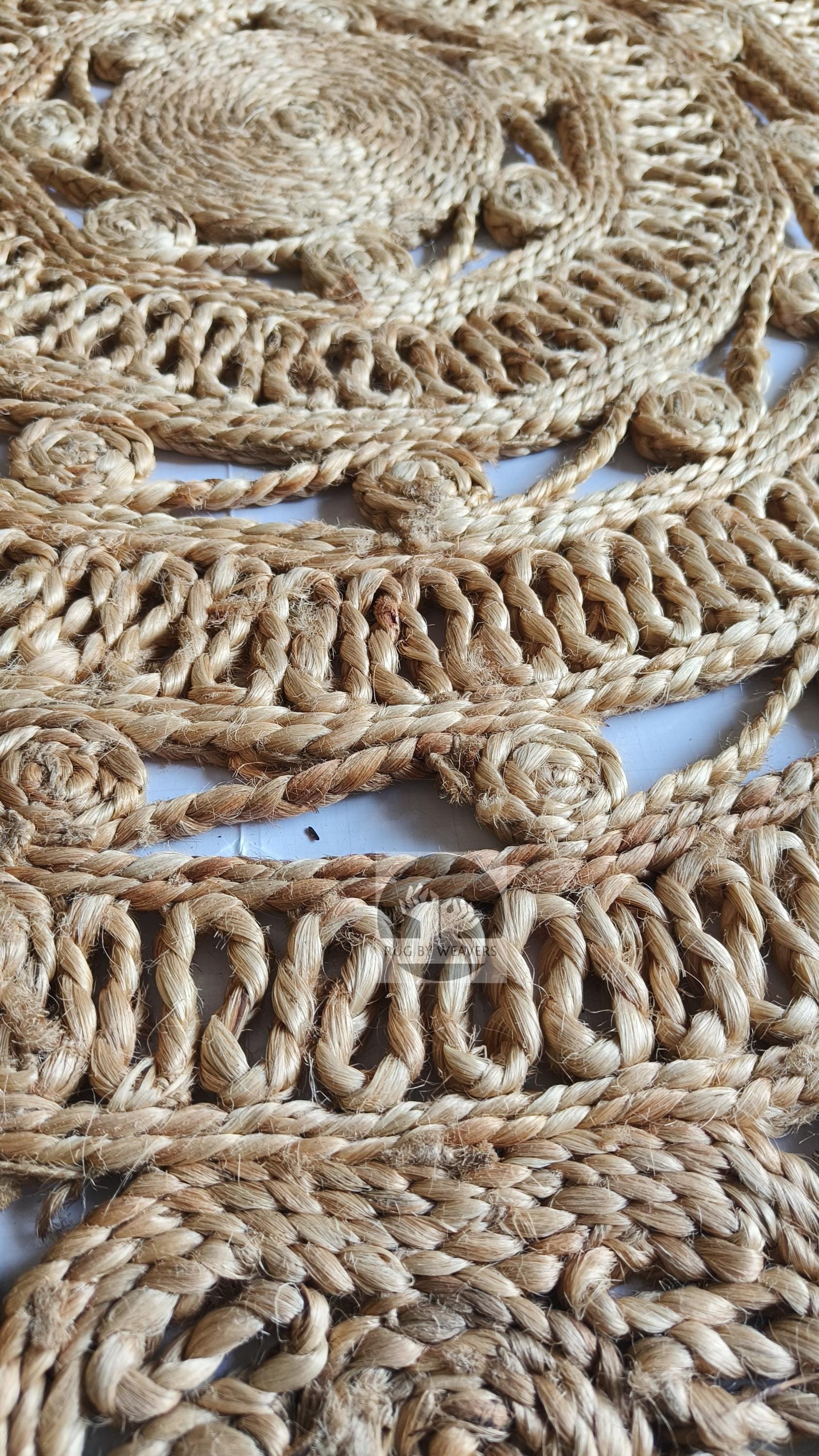 Hand Braided Round Jute Rug: Natural Fiber Boho Decor - Etsy