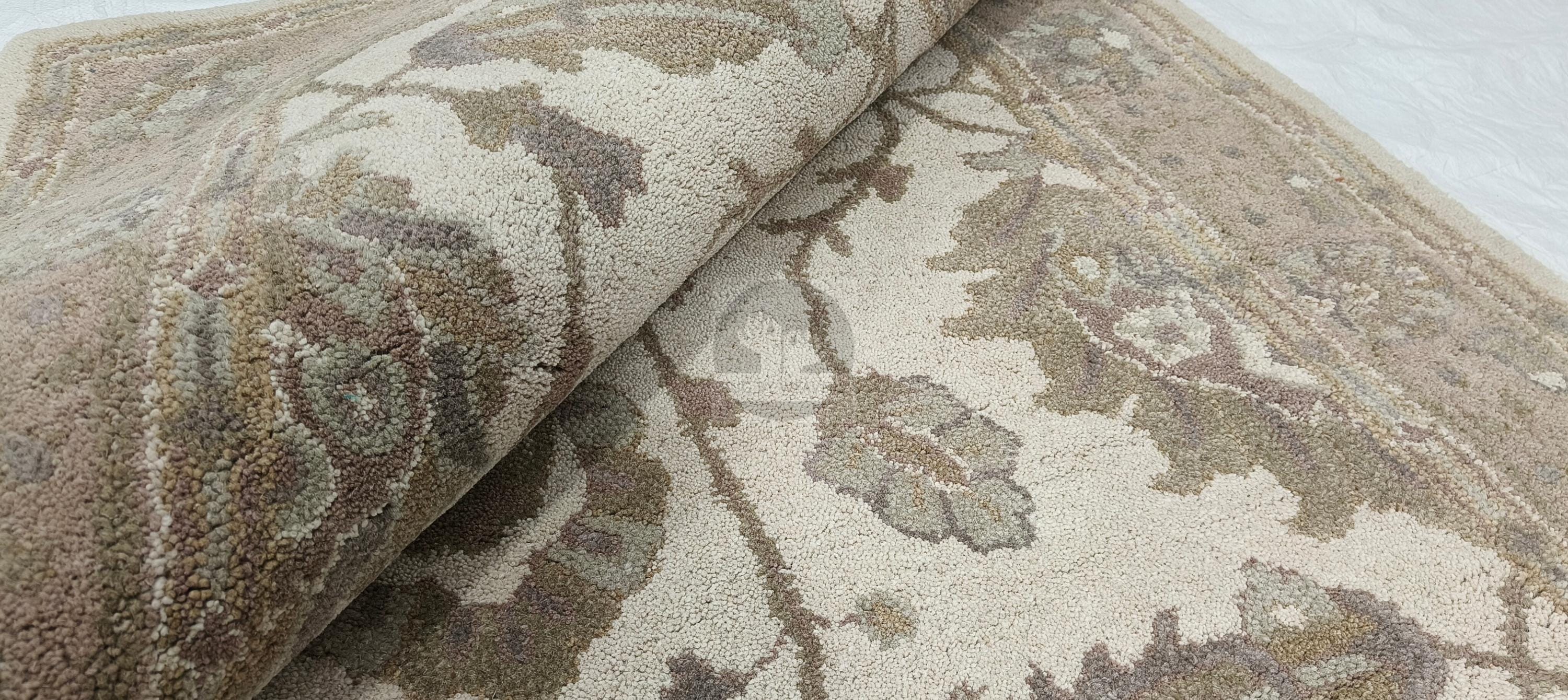 Modern Beige Brown Wool Rug, Hand Tufted Floral Design (5x7 Ft) - Etsy