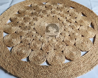 Handwoven Round Jute Rug Natural Jute Rug Hemp Rug Jute Round Rug Jute ...