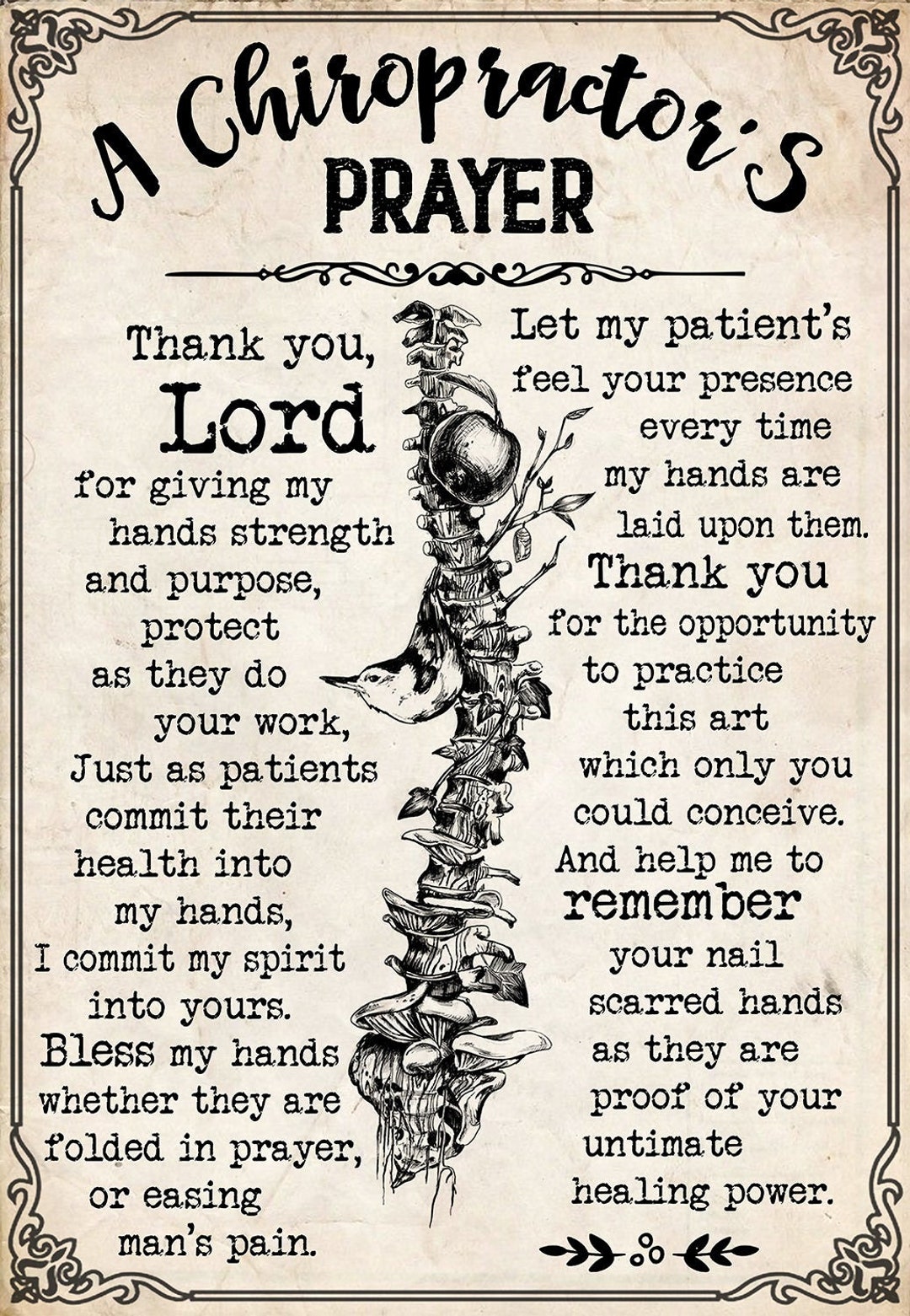 Wall Art Home Decor A Chiropractor's Prayer Poster - Etsy
