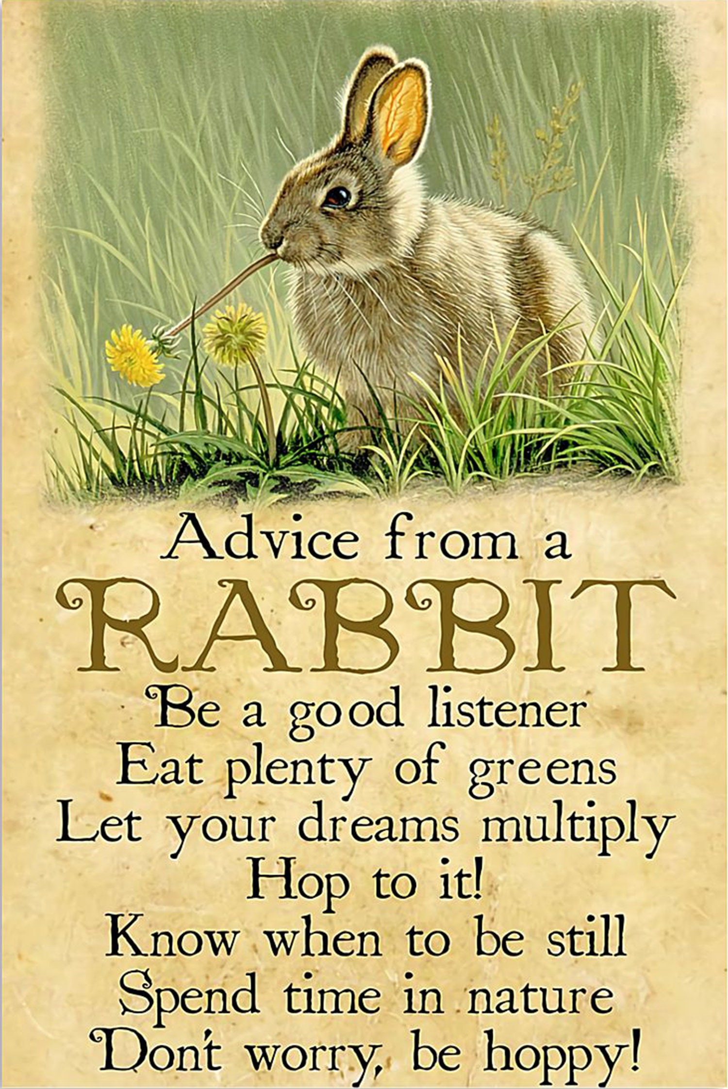 Advice From A Rabbit Poster Vintage Poster - Etsy