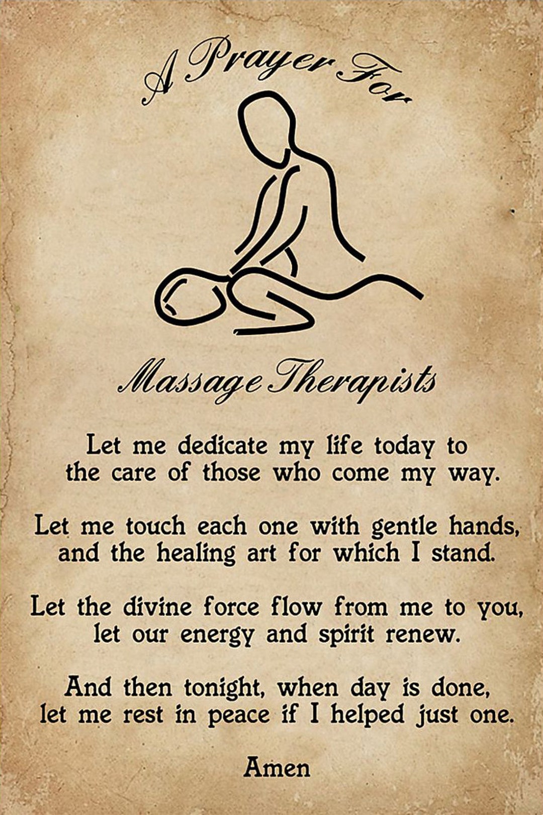 Massage Therapist Prayer Poster Spa Room Posters Therapy Etsy