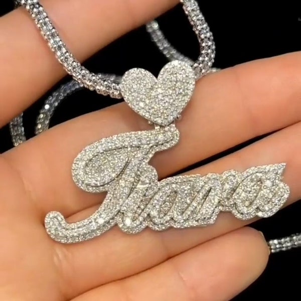 Iced Out Name Necklace - Etsy