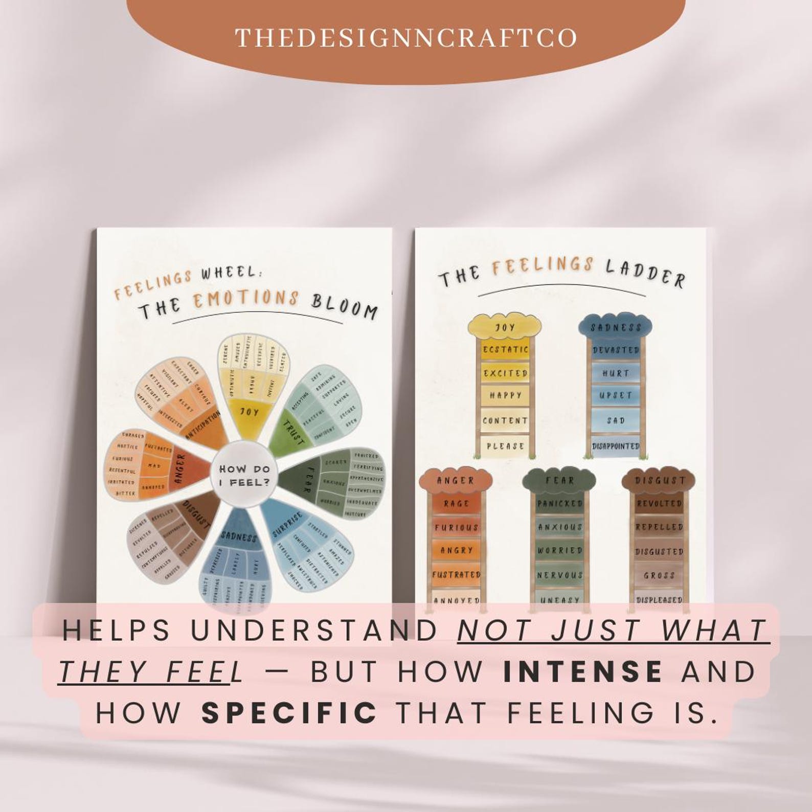 Feelings Wheel & Feelings Ladder Poster | Emotions Chart for Kids ...