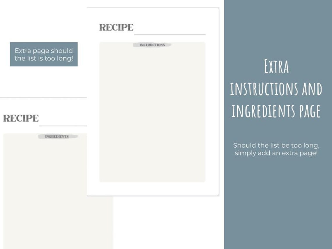 Minimalist Digital Recipe Book Template. Digital, Printable. Compatible ...