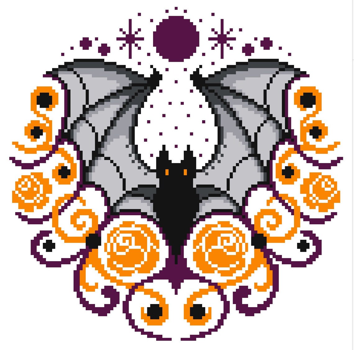 Symmetrical Bat Cross Stitch Pattern - Etsy