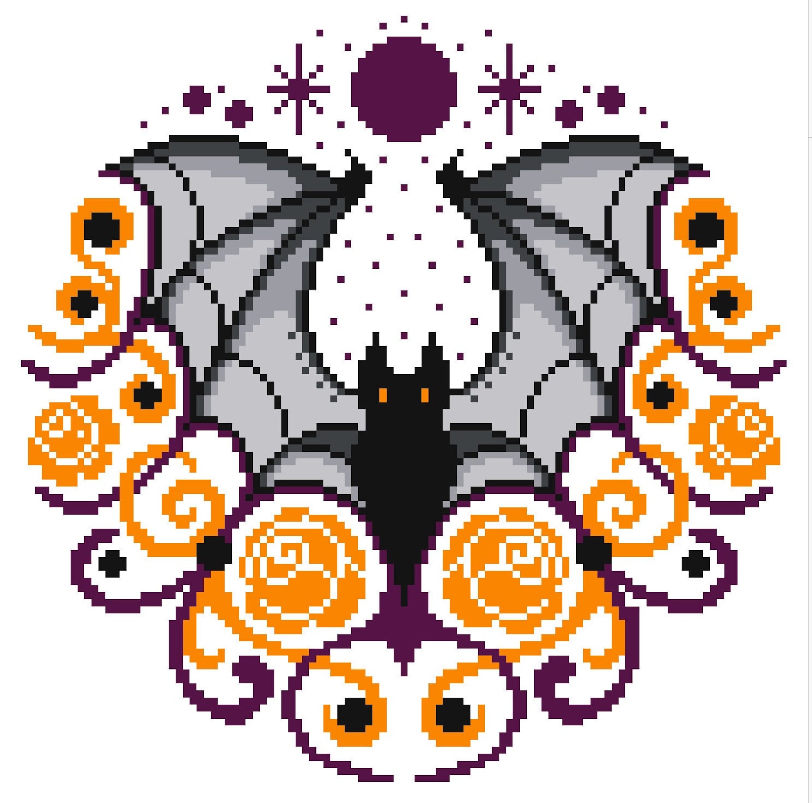 Symmetrical Bat Cross Stitch Pattern - Etsy