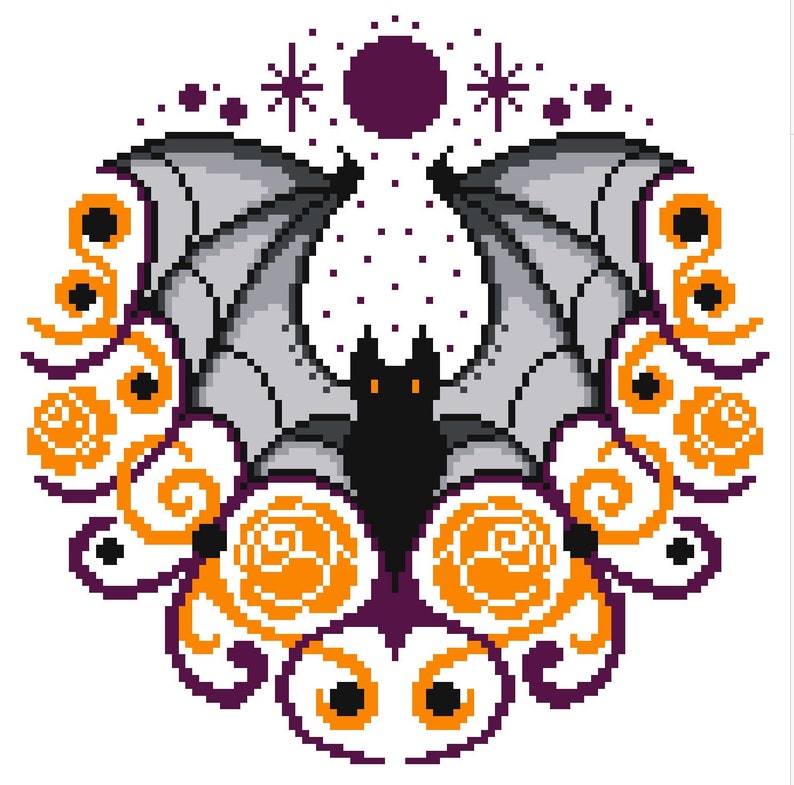 Symmetrical Bat Cross Stitch Pattern - Etsy