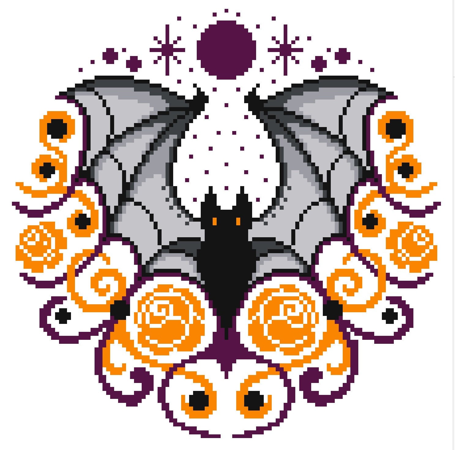 Symmetrical Bat Cross Stitch Pattern - Etsy