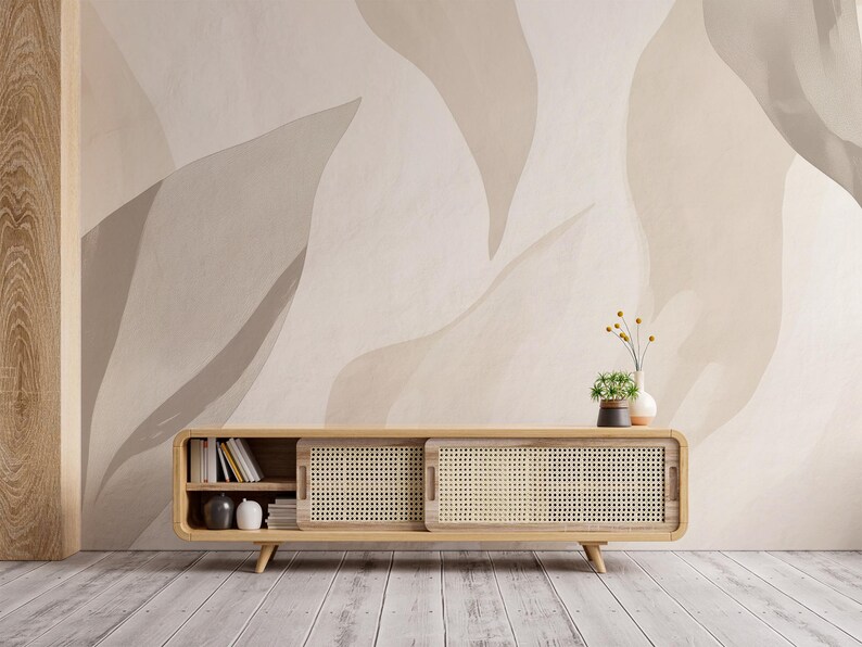 Nami Leaf Wallpaper,japandi Style,scandi,japanese Design,wall Decor ...