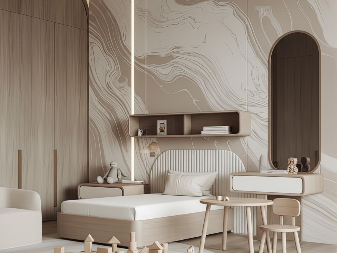 Nami Marble Wallpaper,japandi Style,scandi,japanese Design,wall Decor ...