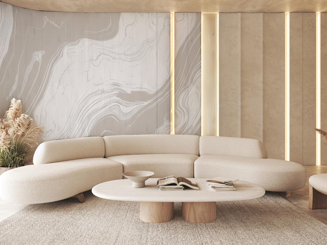 Nami Marble Wallpaper,japandi Style,scandi,japanese Design,wall Decor ...