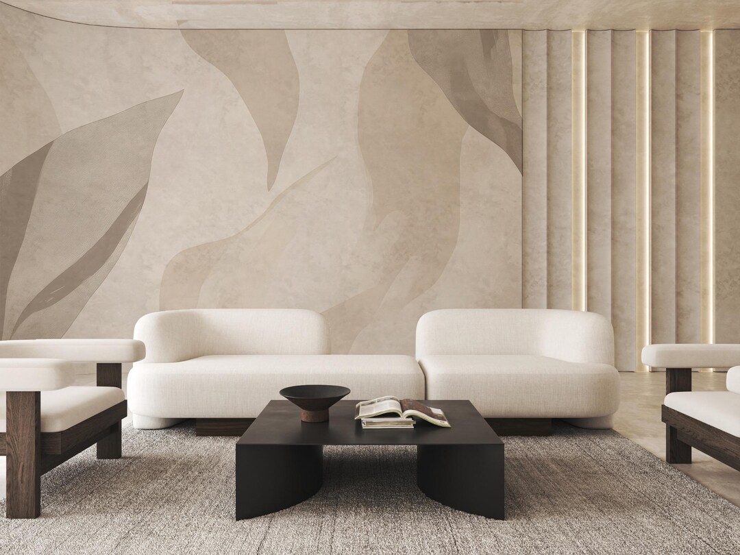 Nami Leaf Wallpaper,japandi Style,scandi,japanese Design,wall Decor ...