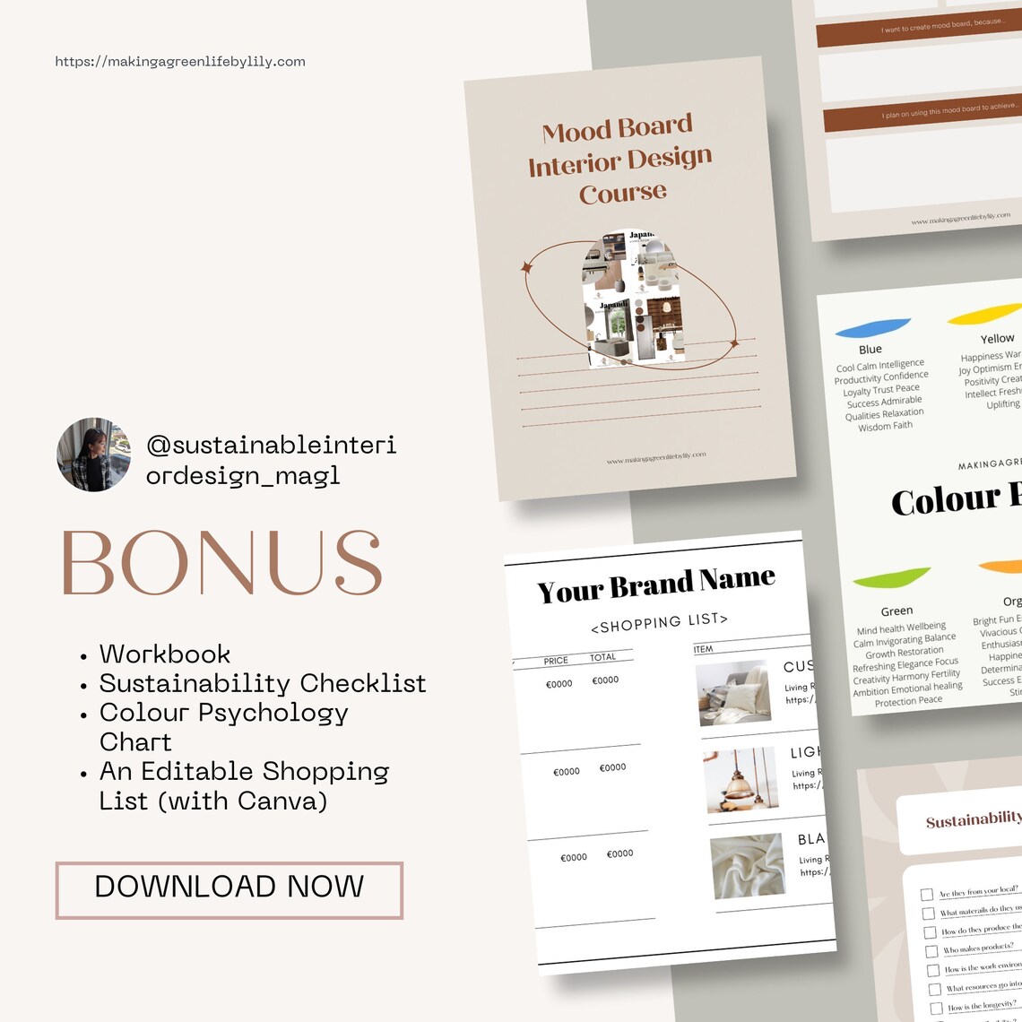 Mood Board Interior Desig E-book,mood Board Ultimate Guide,workbook for ...