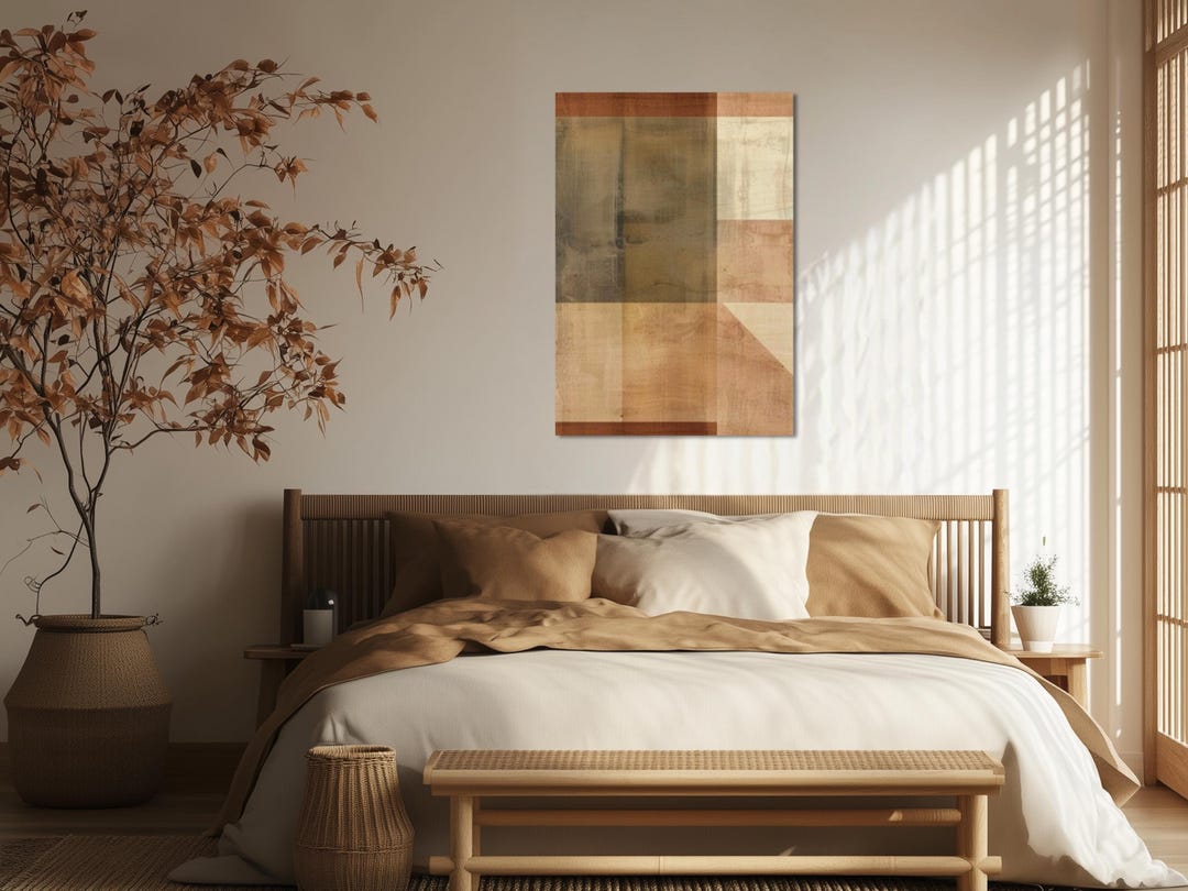 Japandi Earthbound Geometry Wooden Wall Art,japanese Wabisabi Wall ...