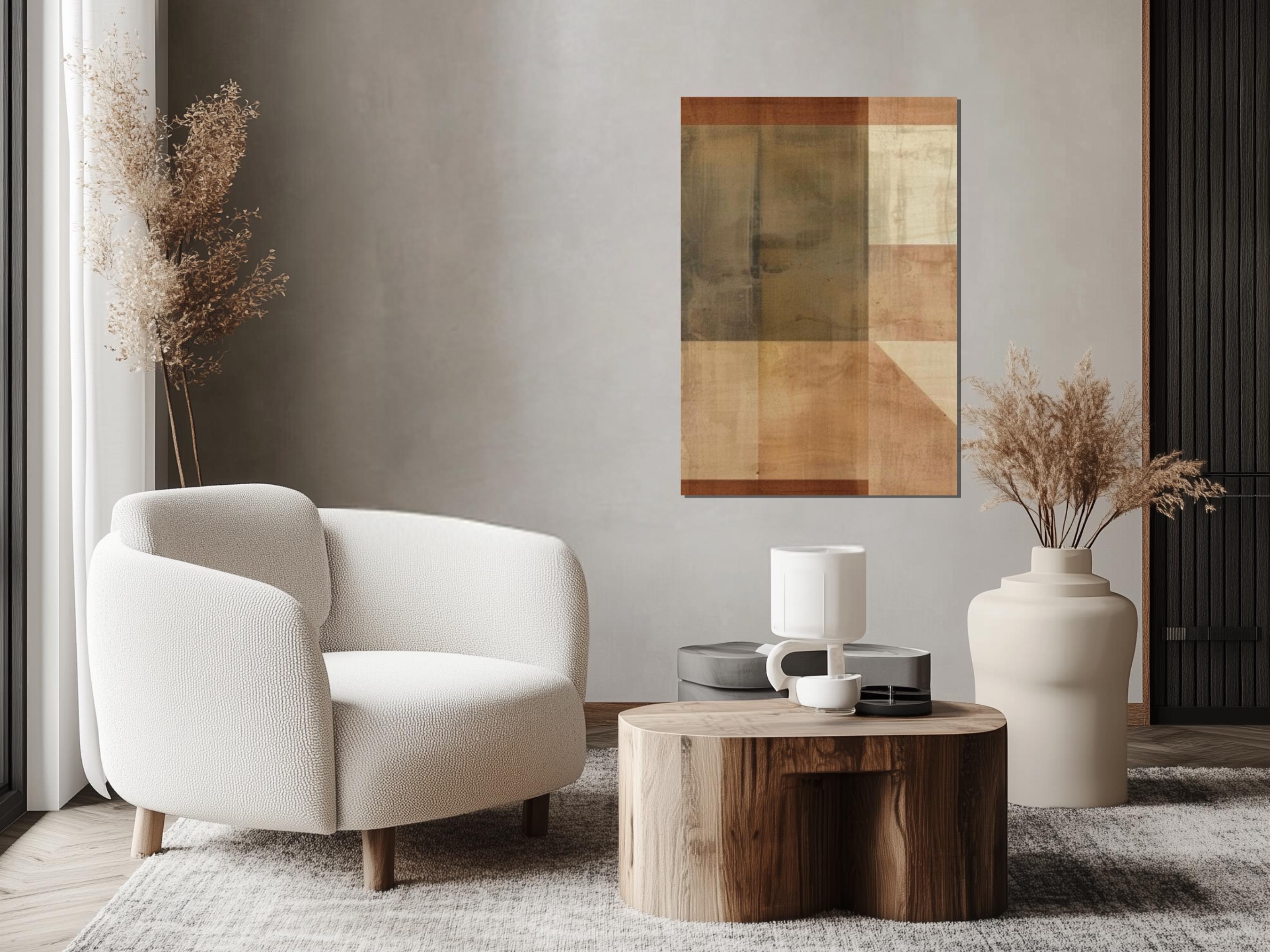 Japandi Earthbound Geometry Wooden Wall Art,japanese Wabisabi Wall ...