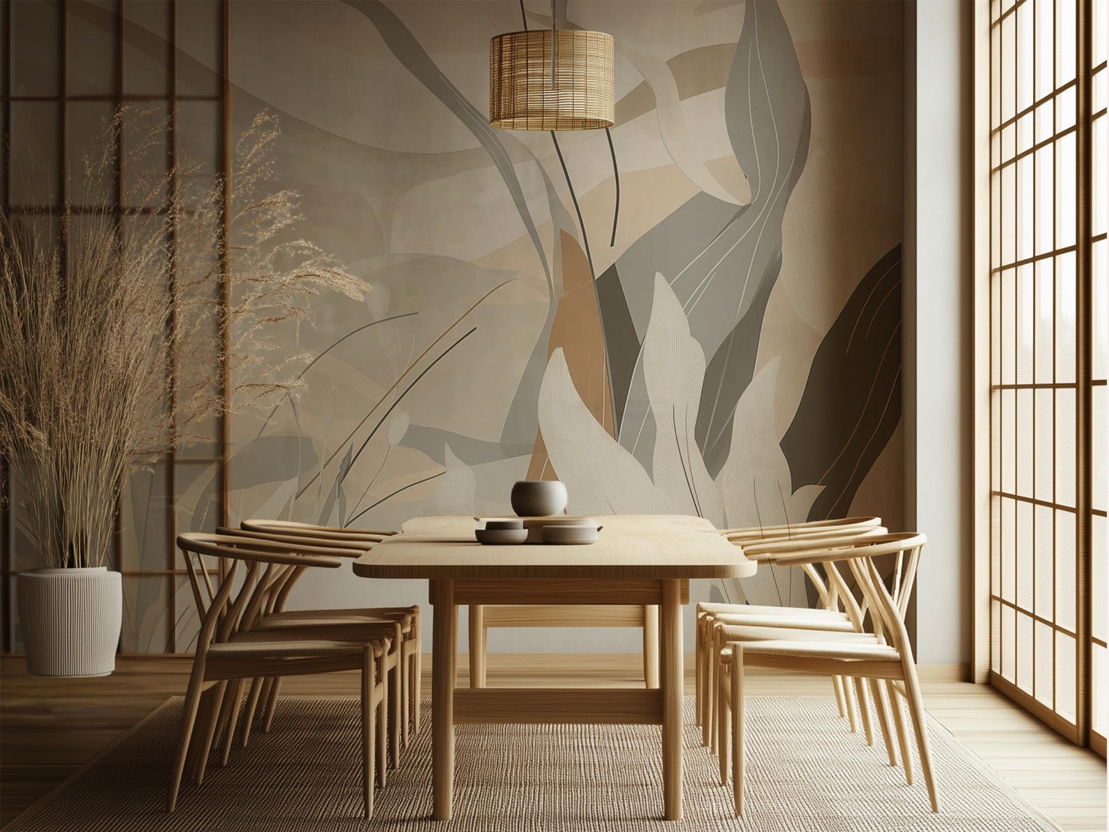 Komorebi Dream Wallpaper,japandi Style,scandi,japanese Design,wall ...