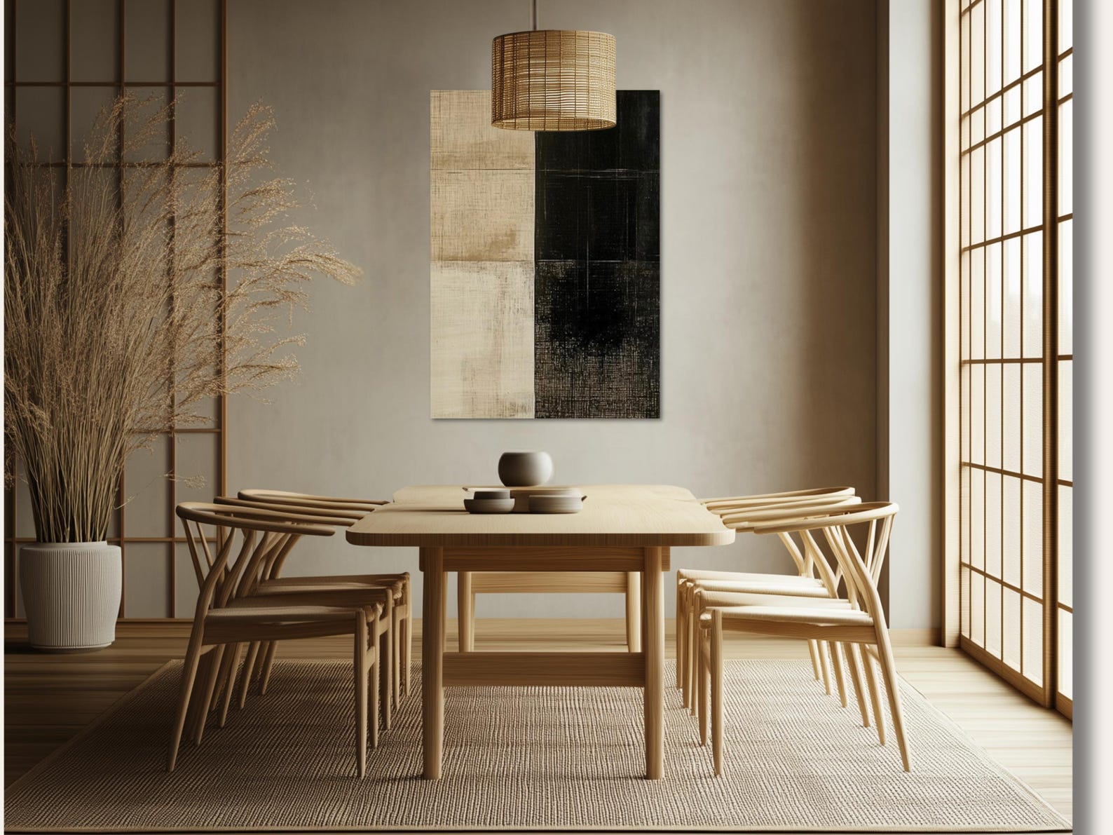 Japandi Monochrome Balance Wood Wall Art,minimalist Abstract Wall Decor ...