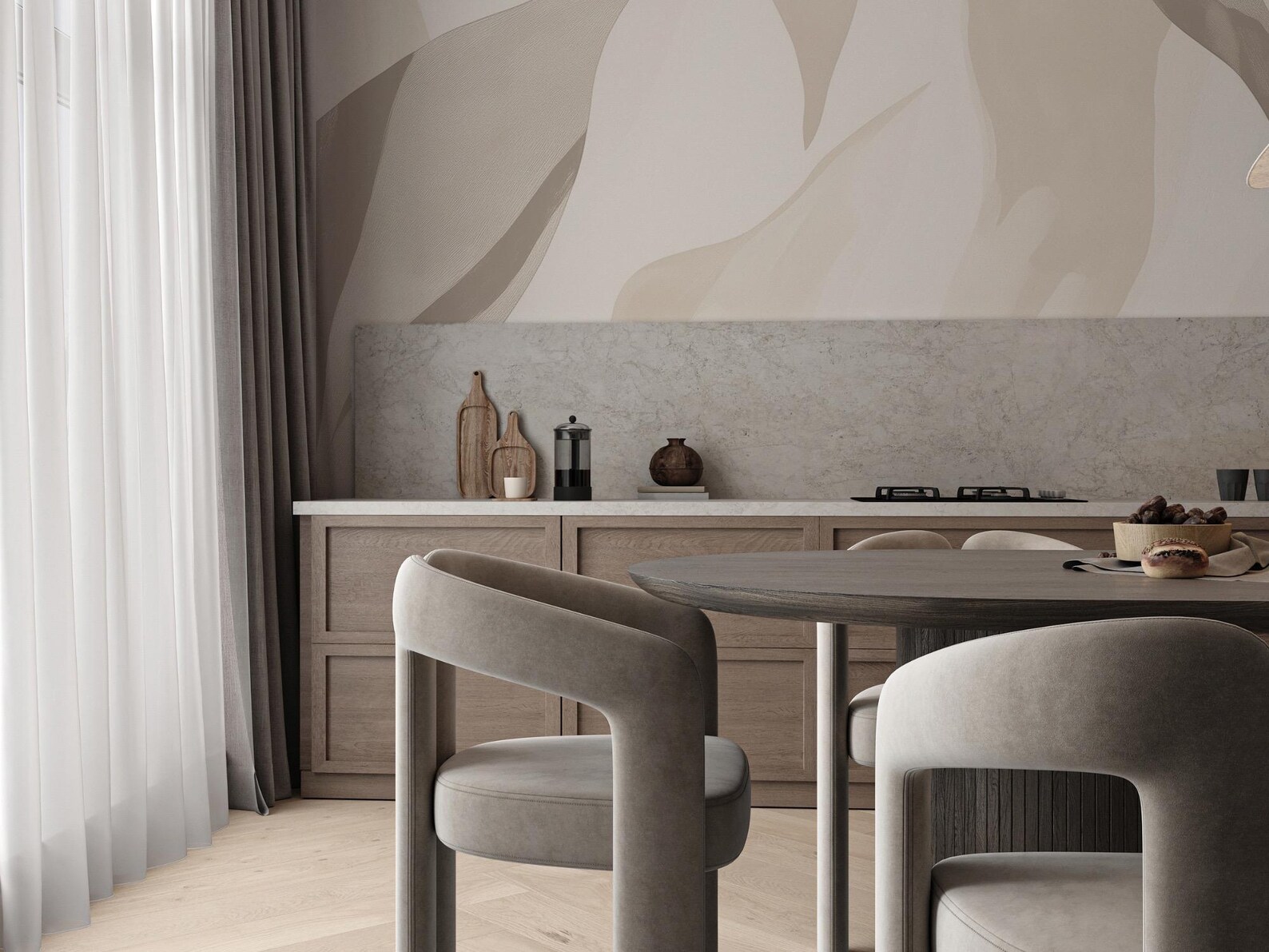 Nami Leaf Wallpaper,japandi Style,scandi,japanese Design,wall Decor ...