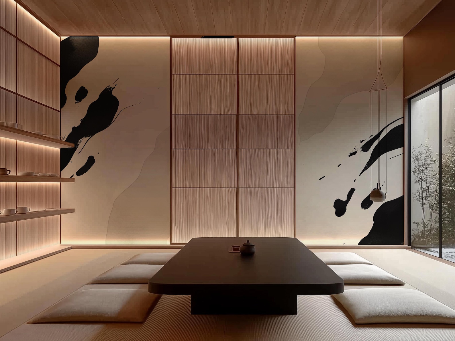 Sumi Flow Wallpaper,japandi Style,scandi,japanese Design,wall Decor ...