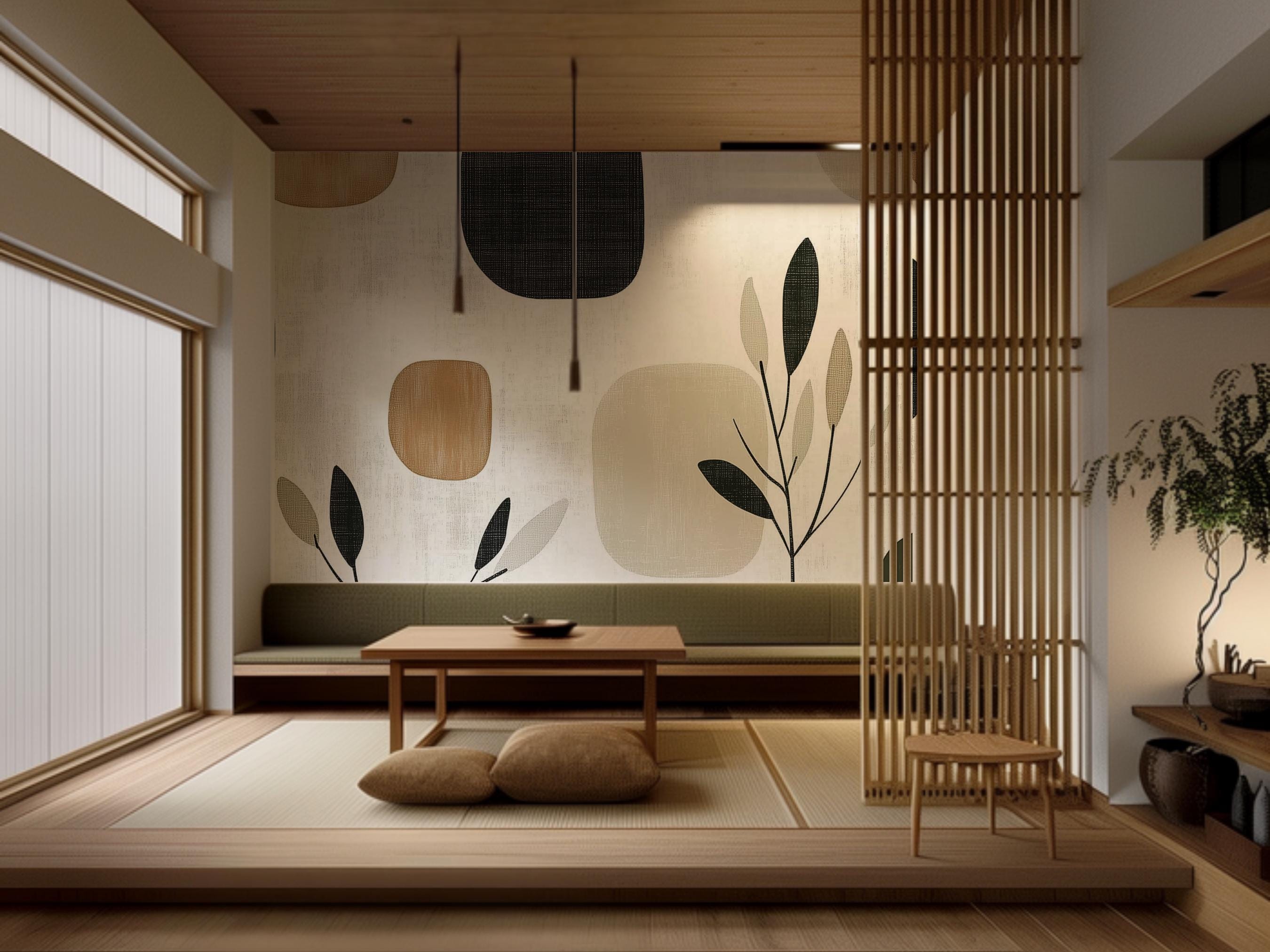 Jun Leaf Wallpaper,japandi Style,scandi,japanese Design,wall Decor,peel ...