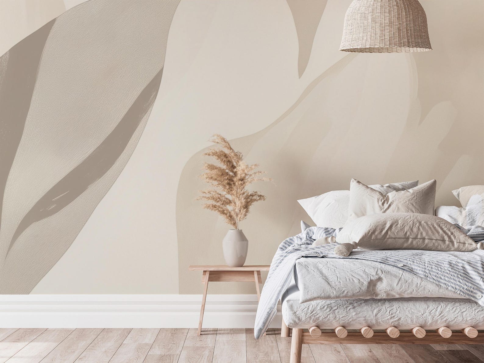 Nami Leaf Wallpaper,japandi Style,scandi,japanese Design,wall Decor ...