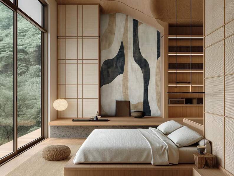 Michi Balance Wallpaper,japandi Style,scandi,japanese Design,wall Decor ...