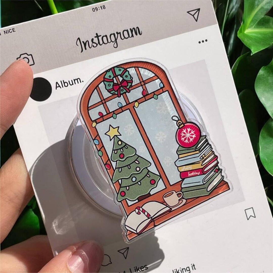 Reading Window Magsafe Phone Grip: Christmas Magnetic Phone Holder for ...