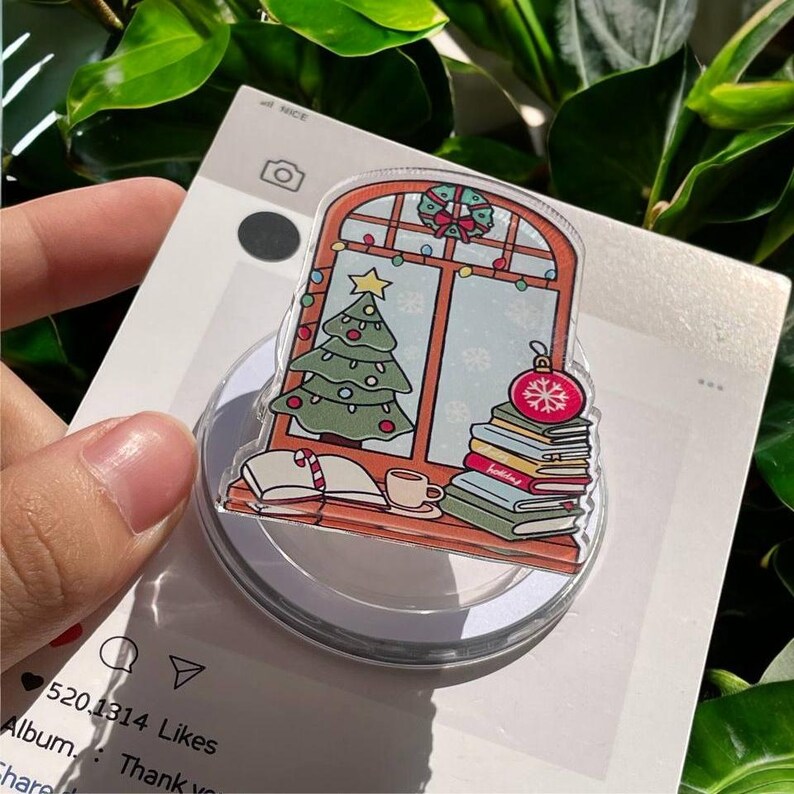 Reading Window Magsafe Phone Grip: Christmas Magnetic Phone Holder for ...